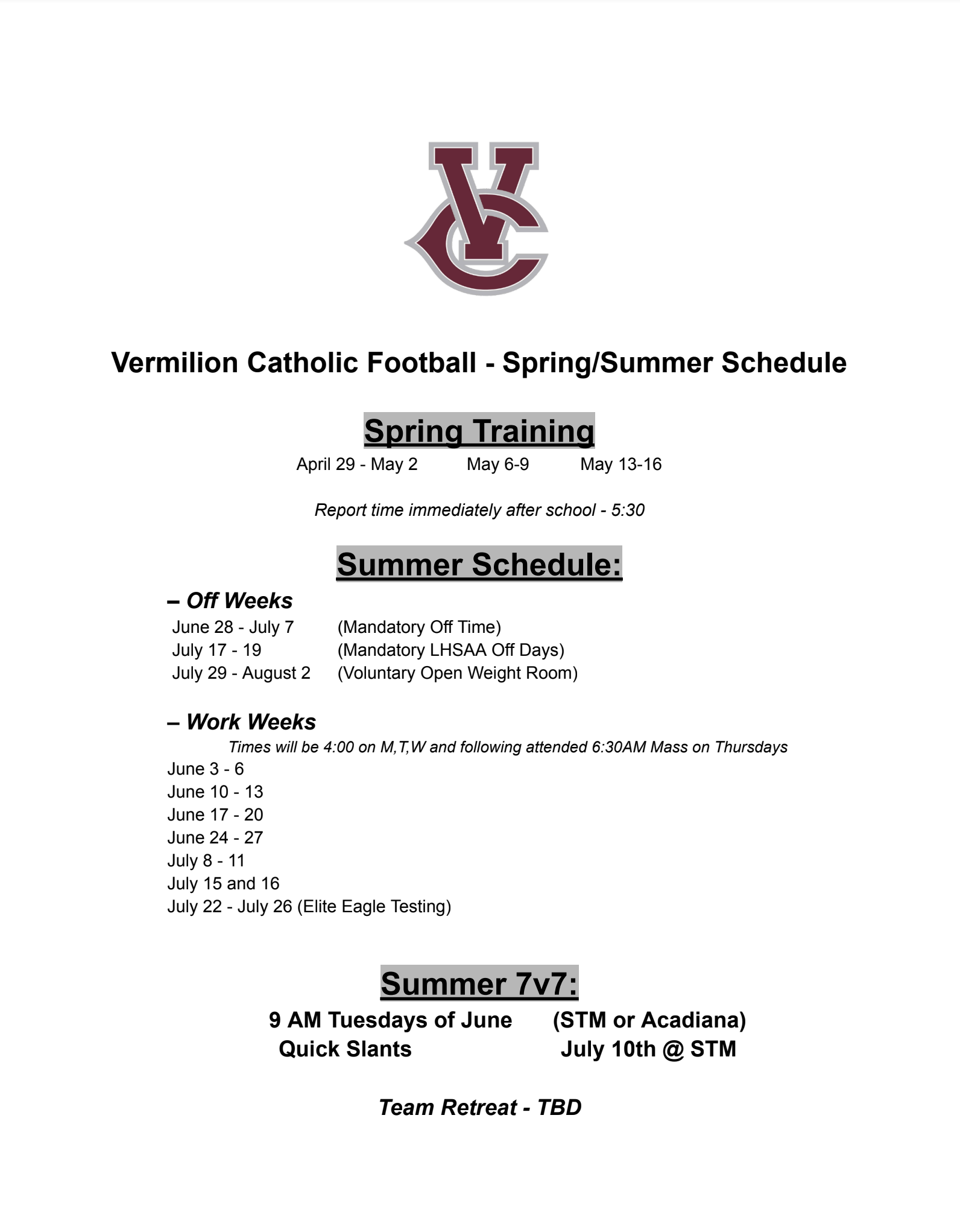 Football - Vermilion Catholic, a Legacy of Mount Carmel
